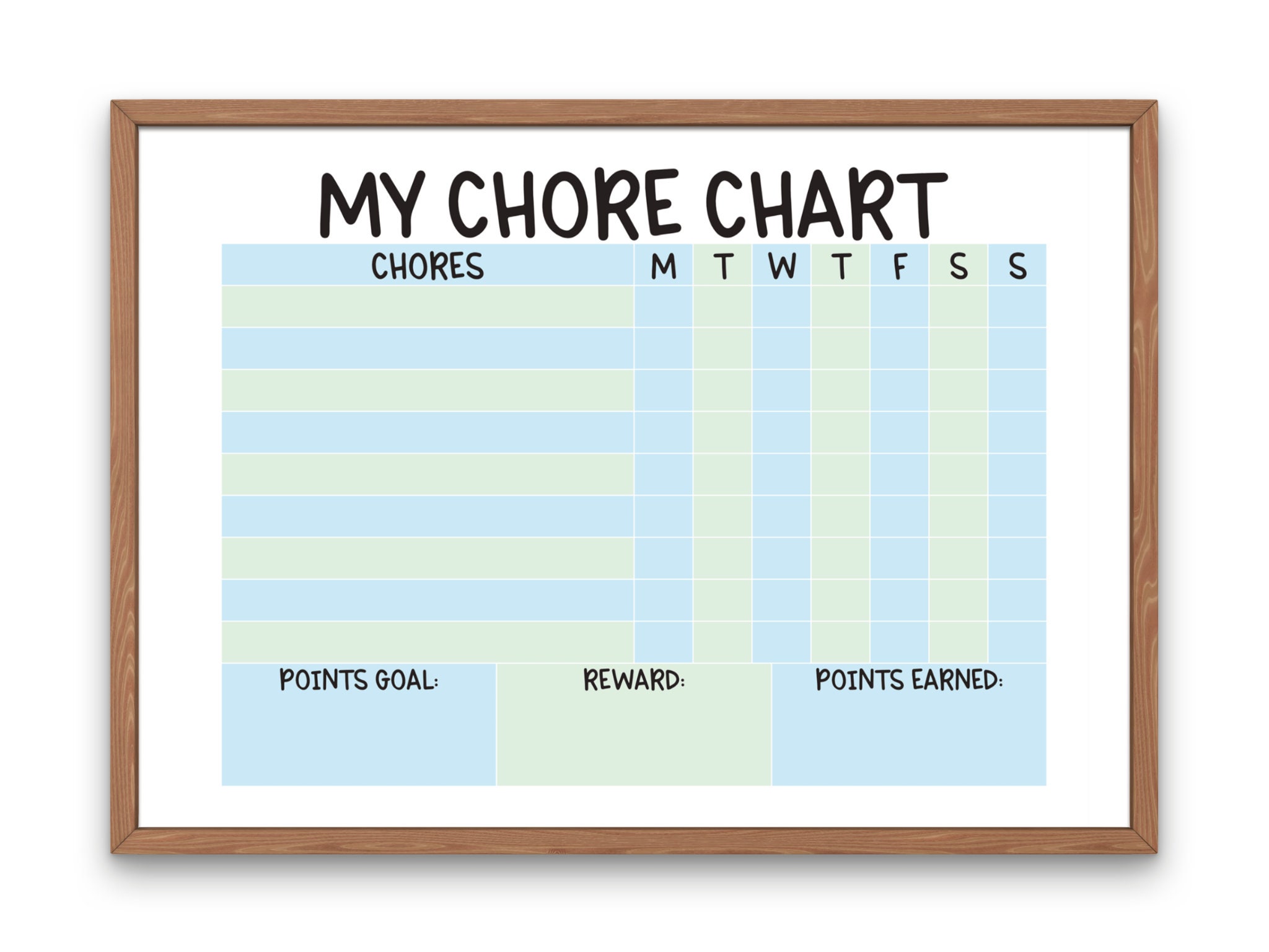 Printable Chore Chart for Kids - Weekly Chore Chart - Chore Chart ...