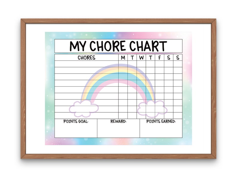 Rainbow Chore Reward Chart Printable Rainbow Printable Chore - Etsy