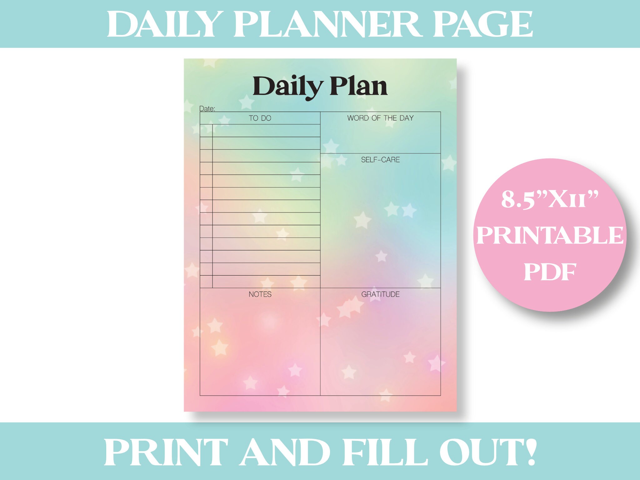 Printable Planner Pages Daily Planner Inserts Weekly Planner Inserts ...
