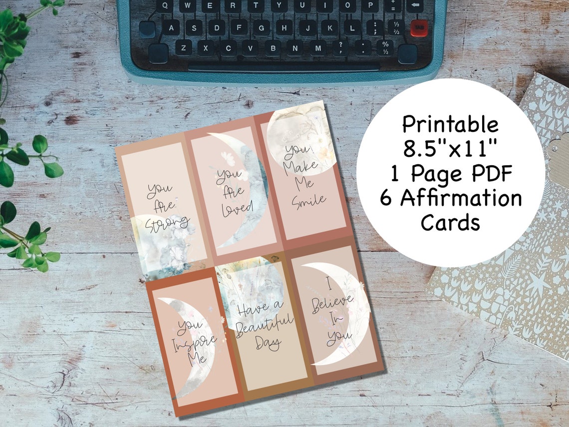Printable Affirmation Cards Lunch Box Notes Positive Affirmation Cards ...