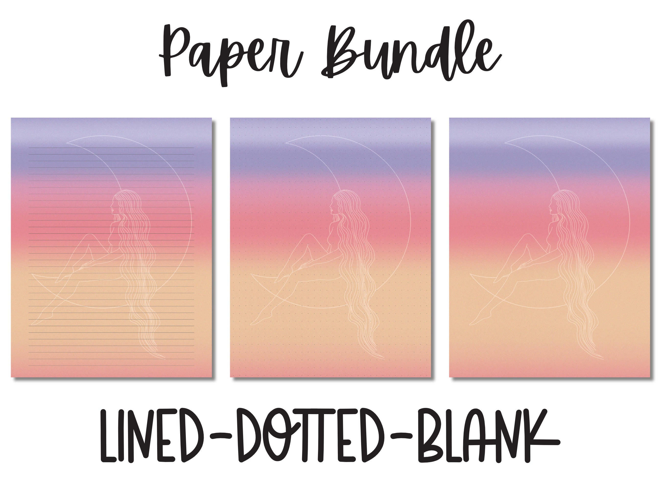 Printable Stationery - 3 Page Bundle - Printable Lined Paper ...