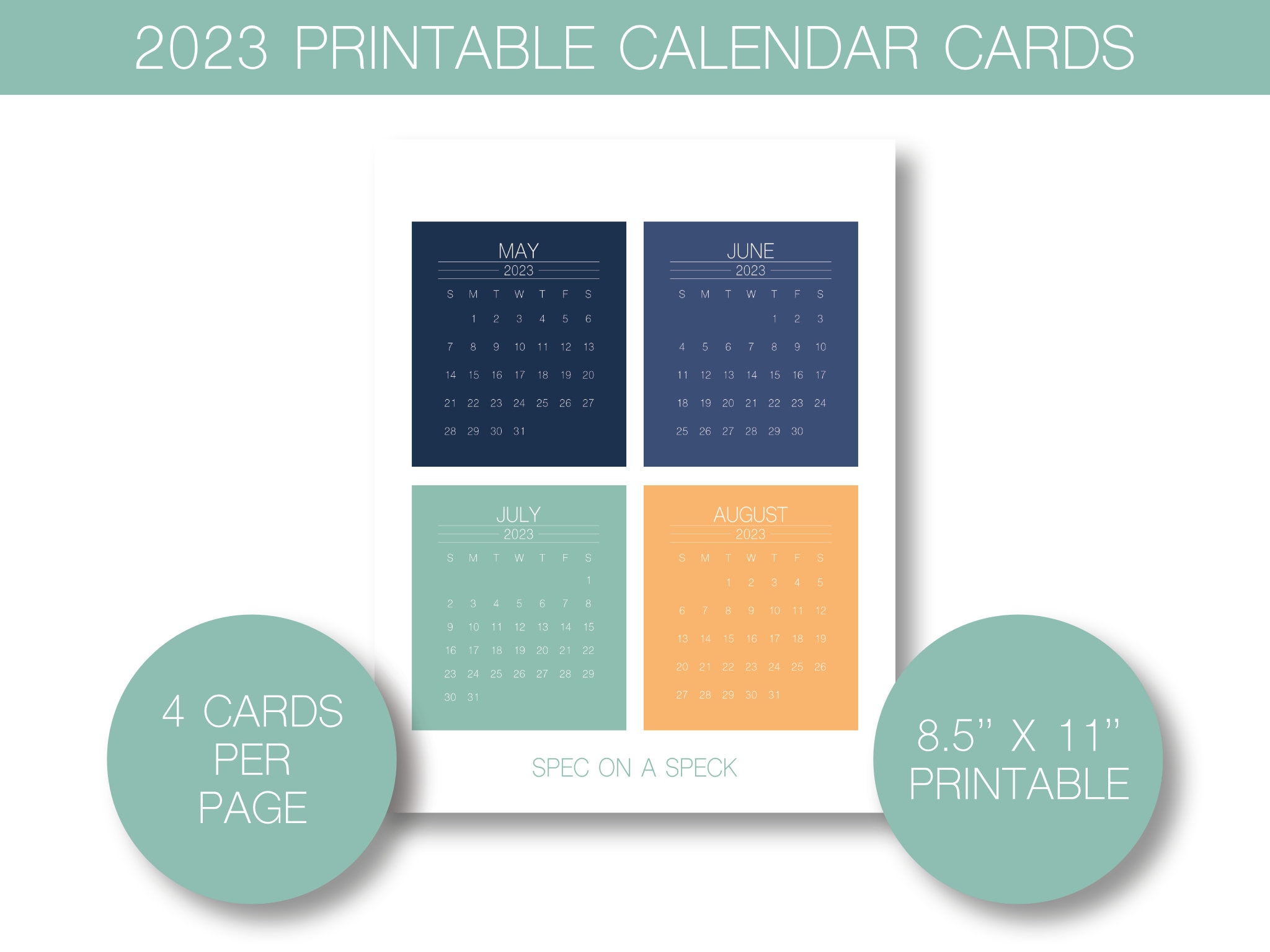 Printable Mini Calendars 2023 Mini Desk Calendar Cards - Etsy