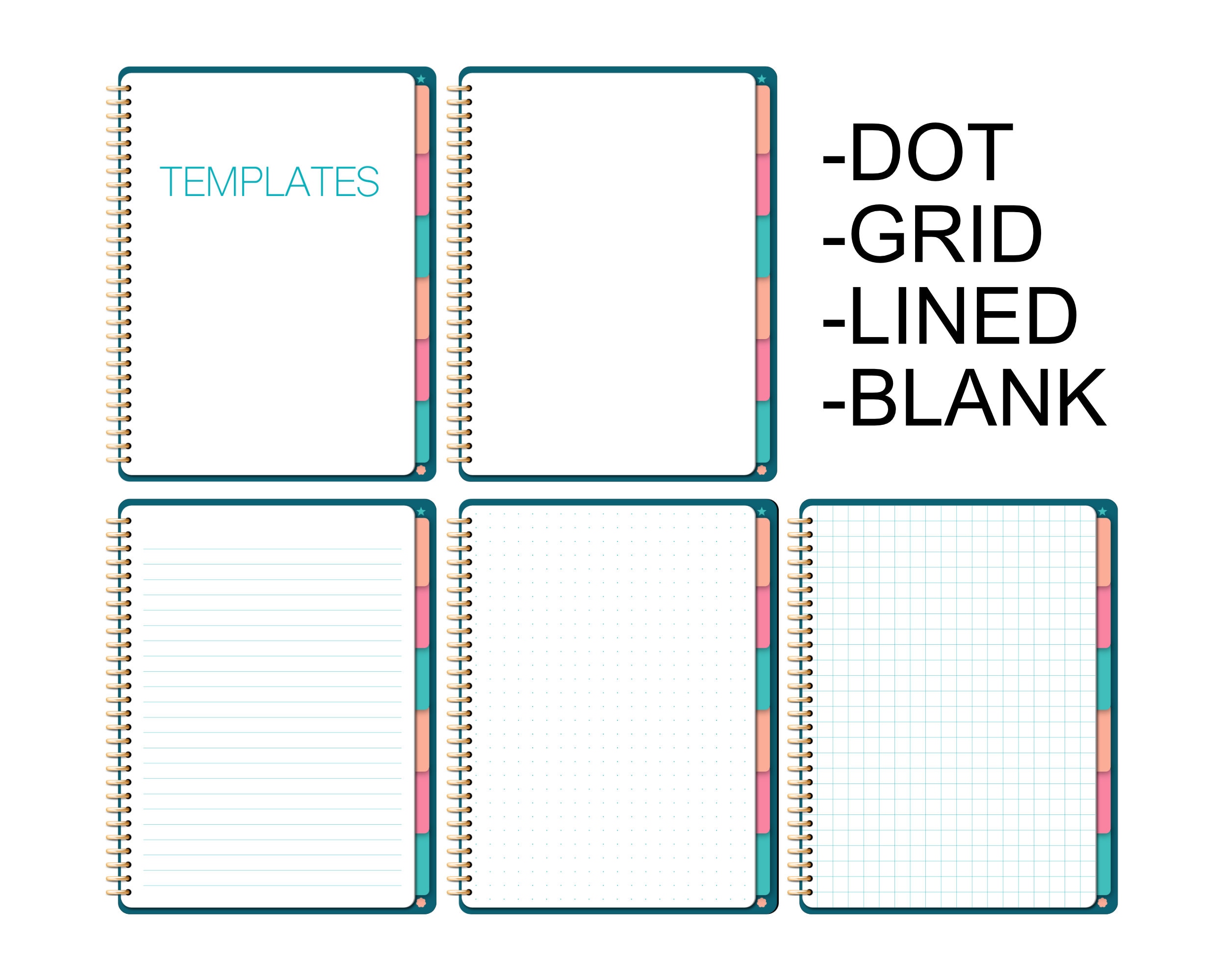 Colorful Paint Goodnotes Notebook Digital Notebook With 6 Subjects ...