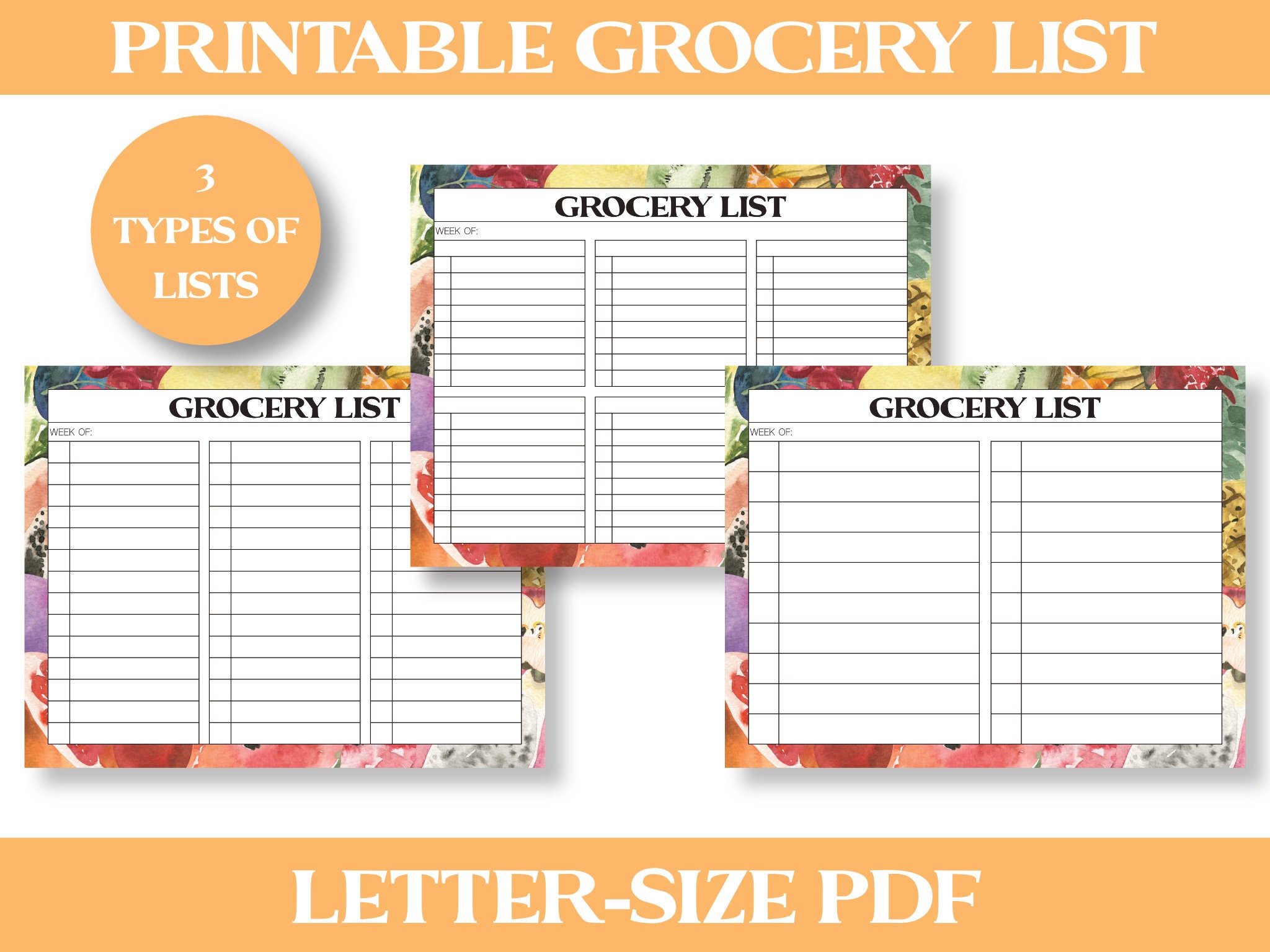 Meal Planner Printable Food Diary Printable Grocery List Printable ...