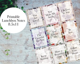 Printable Affirmation Cards Lunch Box Notes Positive Affirmation Cards ...
