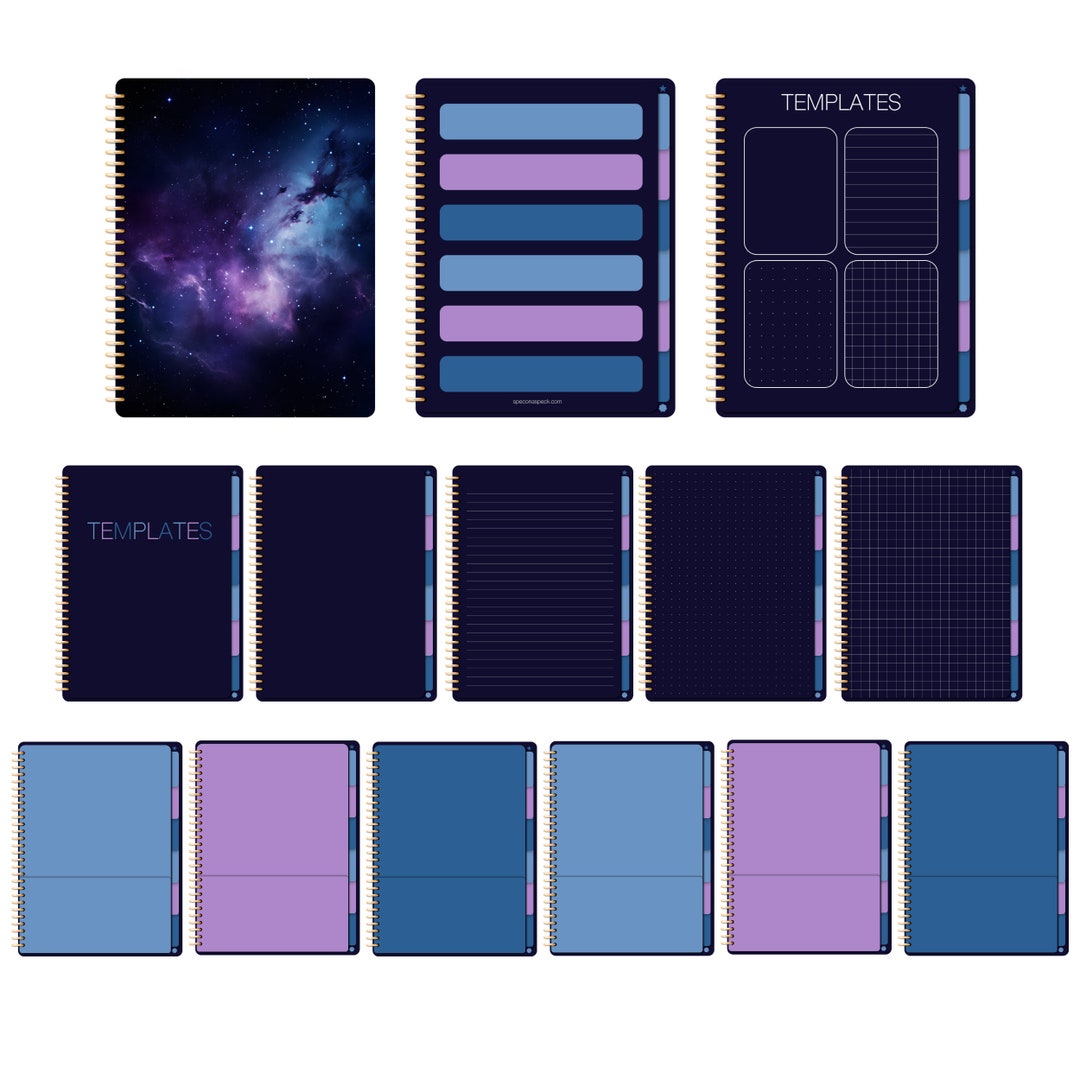 Digital Notebook Goodnotes Notebook - Galaxy Goodnotes Journal - PDF ...