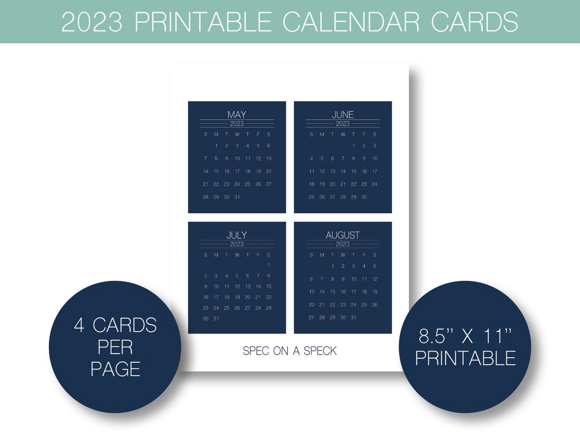 Printable Calendar for 2023 Printable Mini Calendars 2023 Mini Desk ...