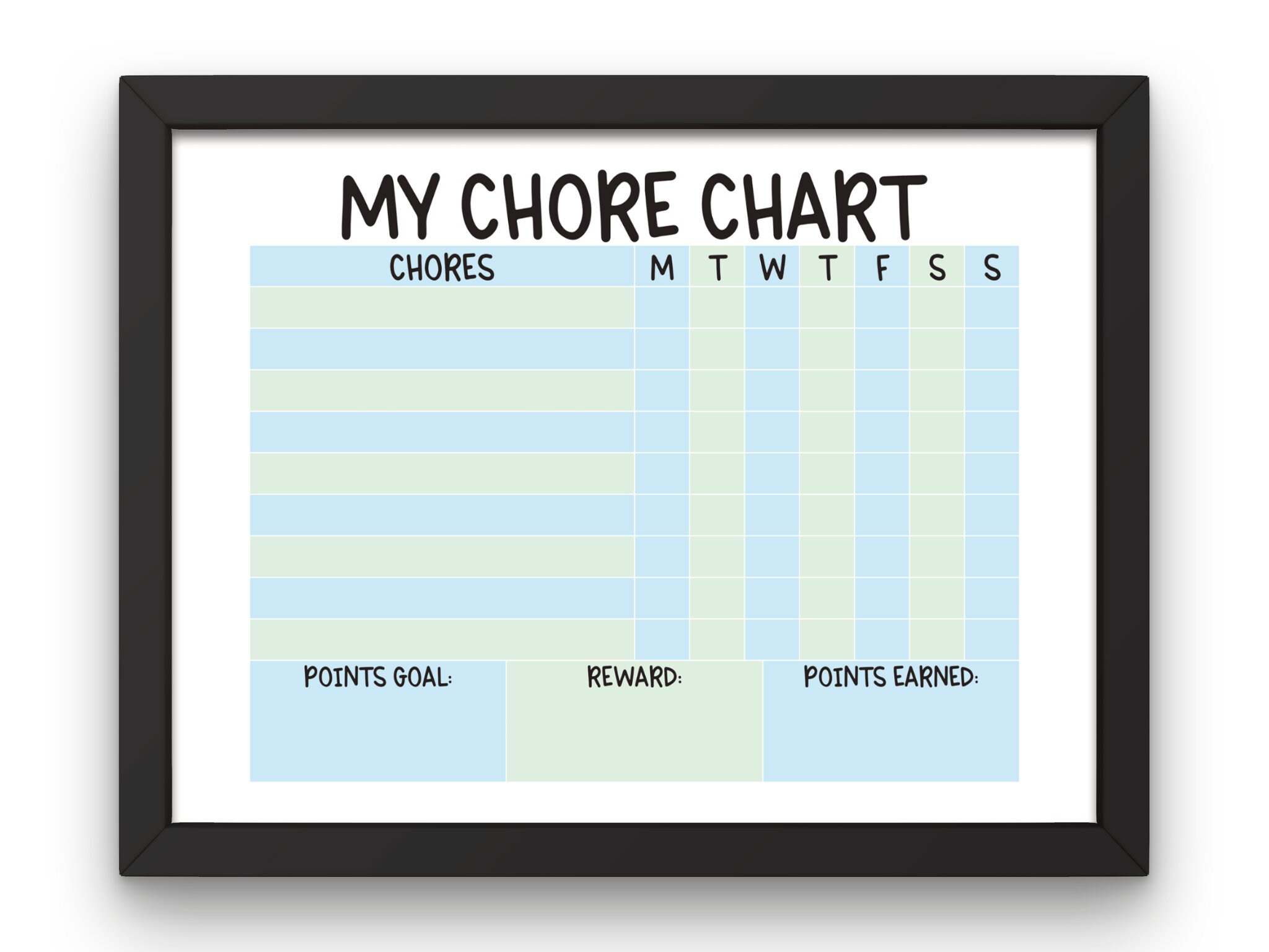 Printable Chore Chart for Kids - Weekly Chore Chart - Chore Chart ...