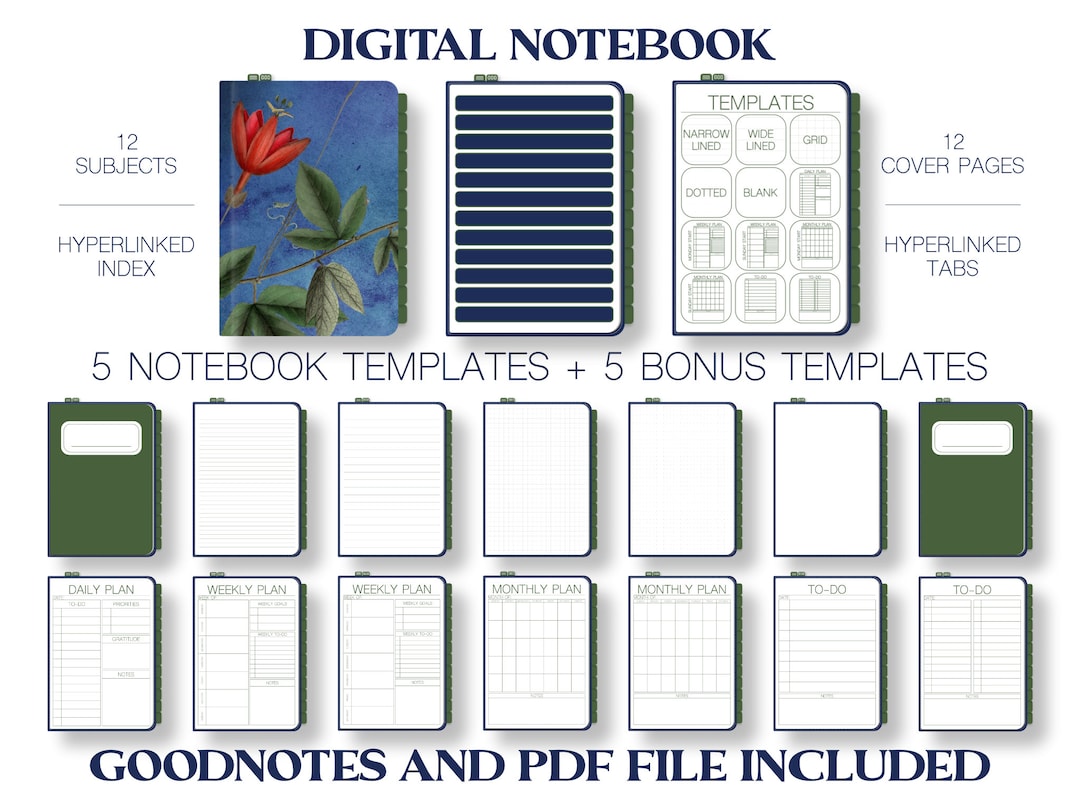 Goodnotes Notebook - Note Taking Notebook Templates - Digital Notebook ...