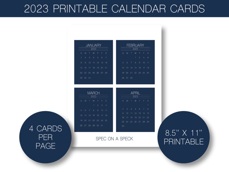 Printable Calendar for 2023 Printable Mini Calendars 2023 Mini Desk ...