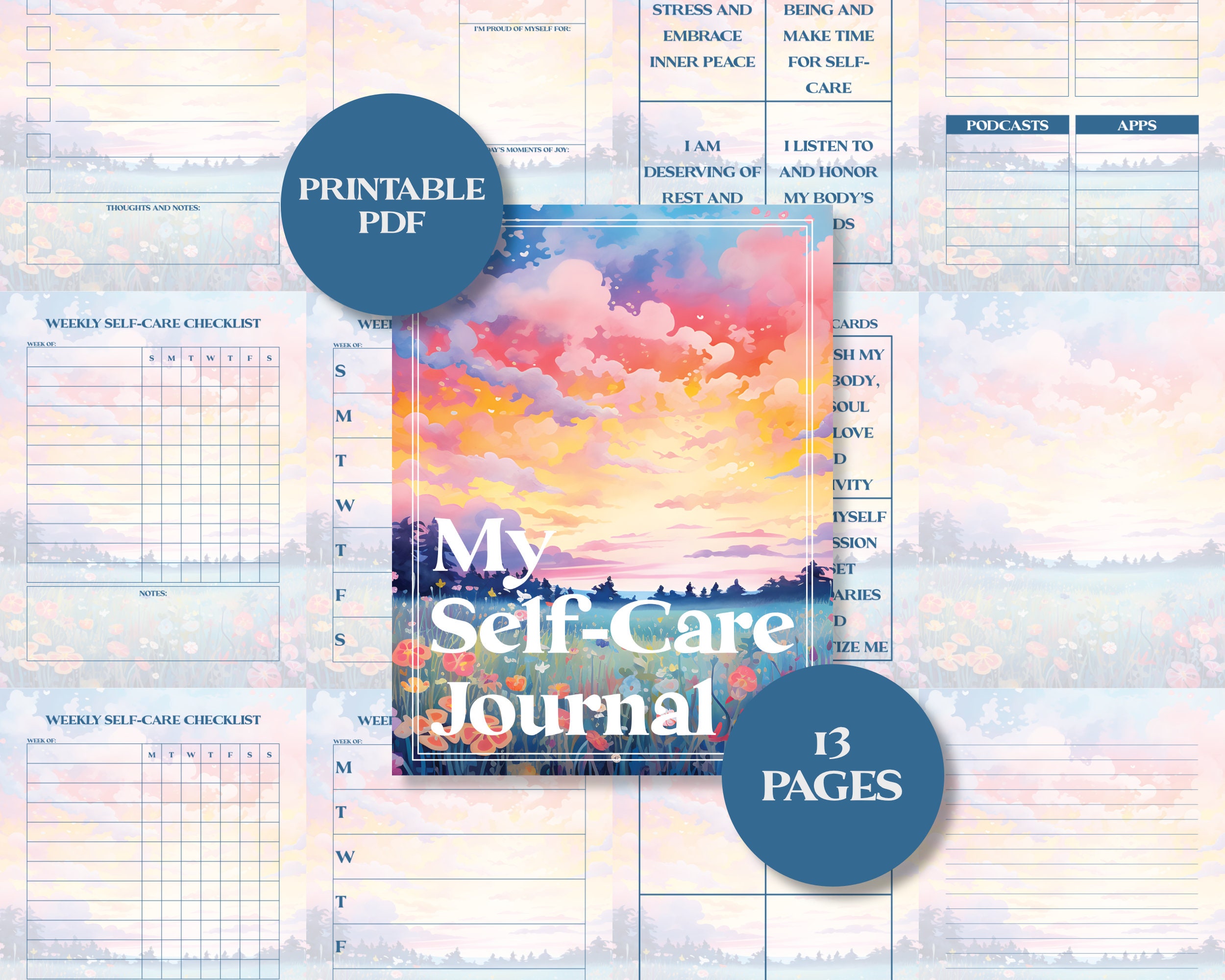 Self Care Journal Printable - Self Care Checklist - Self Care Planner ...