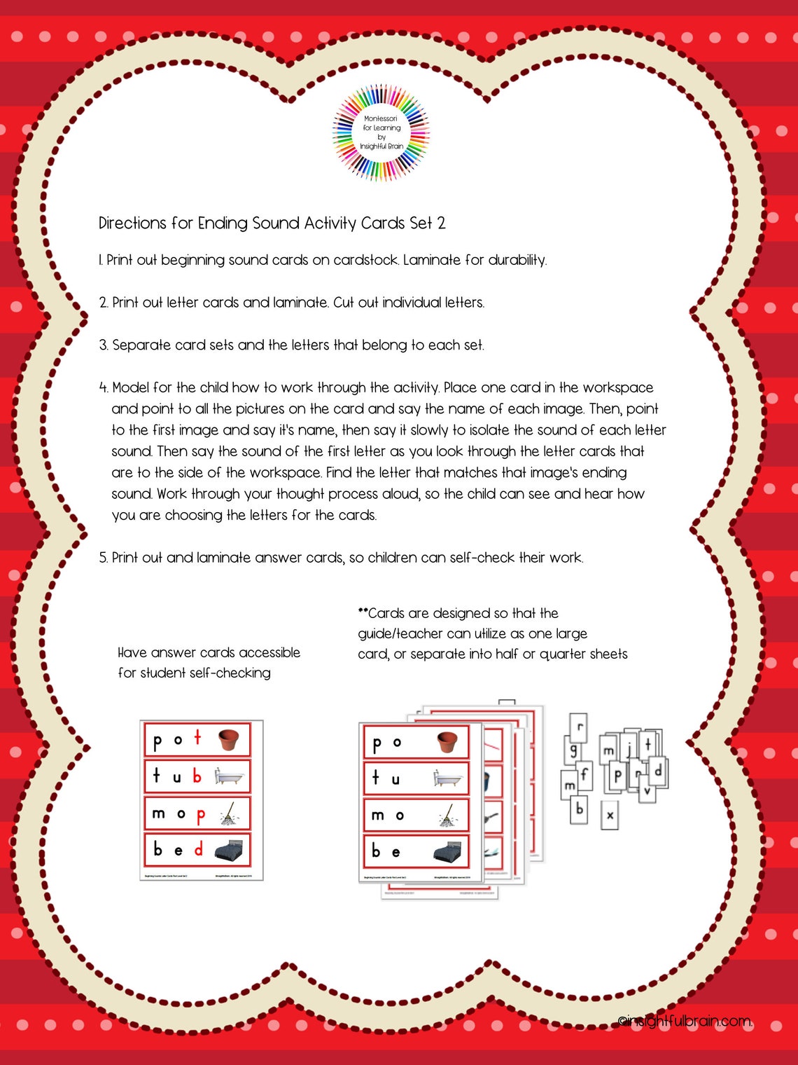 Printable Ending Sound Cards SET 2 Montessori Language Cards - Etsy