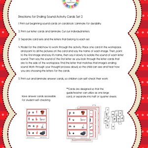 Printable Ending Sound Cards SET 2, Montessori Language Cards ...