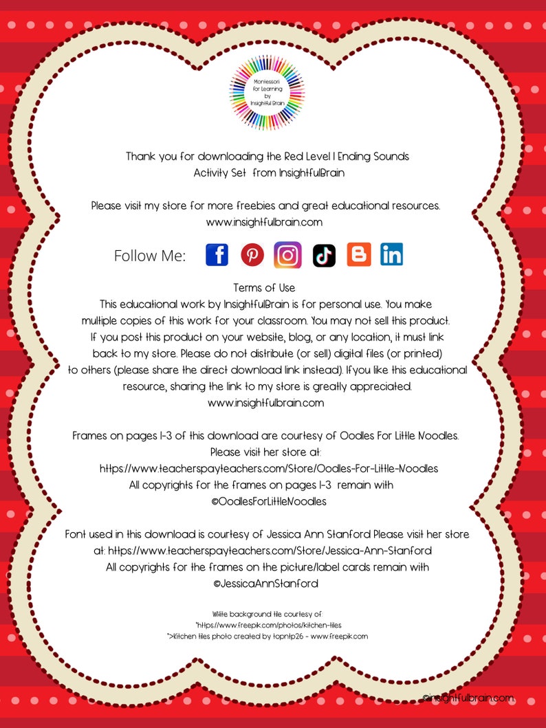 Printable Ending Sound Cards SET 1, Montessori Language Cards ...