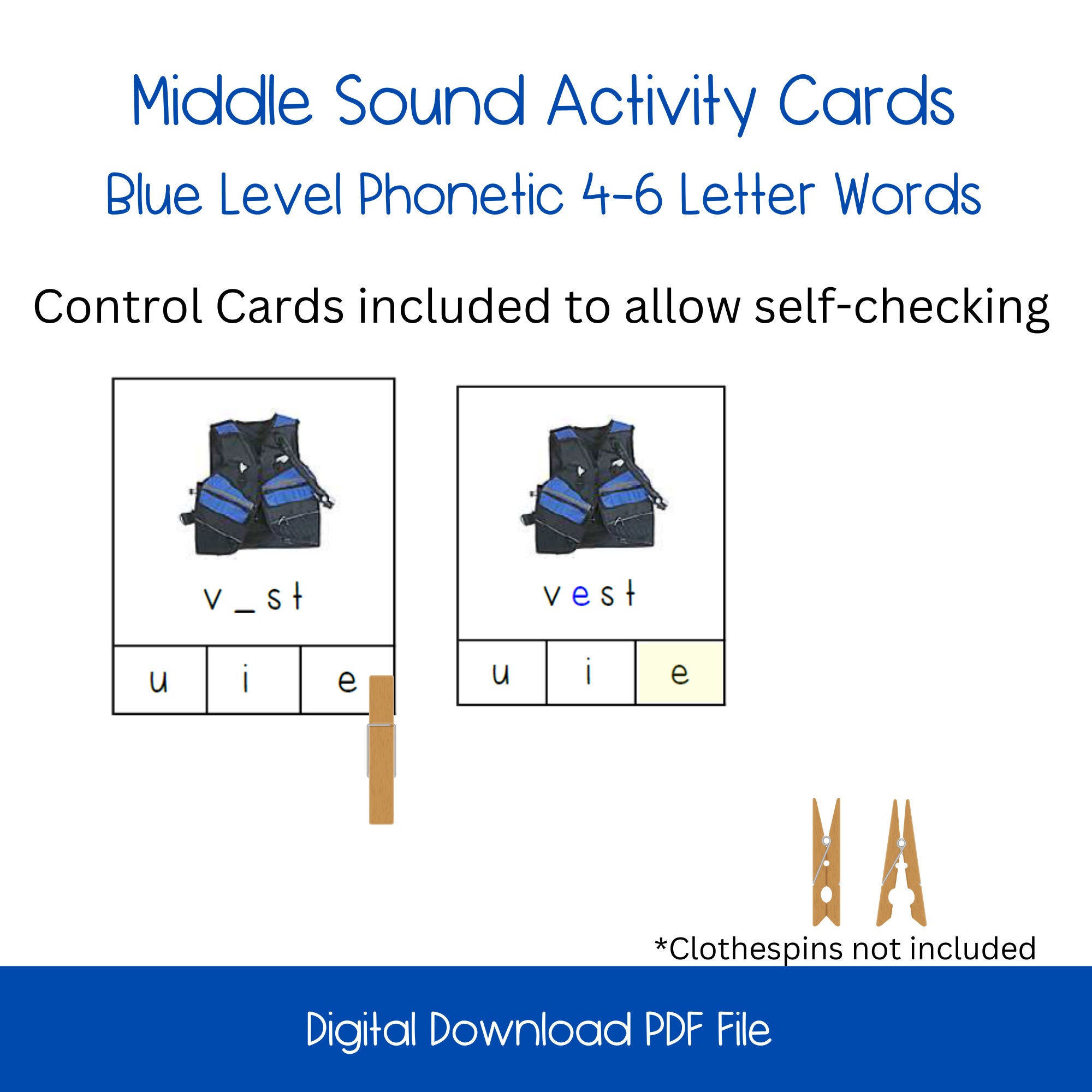 Letter Sounds Picture Card Set Phonics Clip Card - Etsy