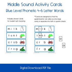 Printable Beginning Middle Sound Cards, Montessori Language Cards ...
