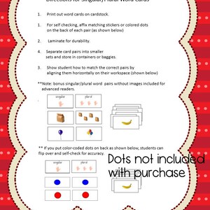 Singular and Plural Activity Cards, Montessori Shelf, Montessori ...