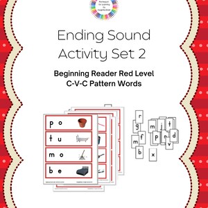 Printable Ending Sound Cards SET 2, Montessori Language Cards ...
