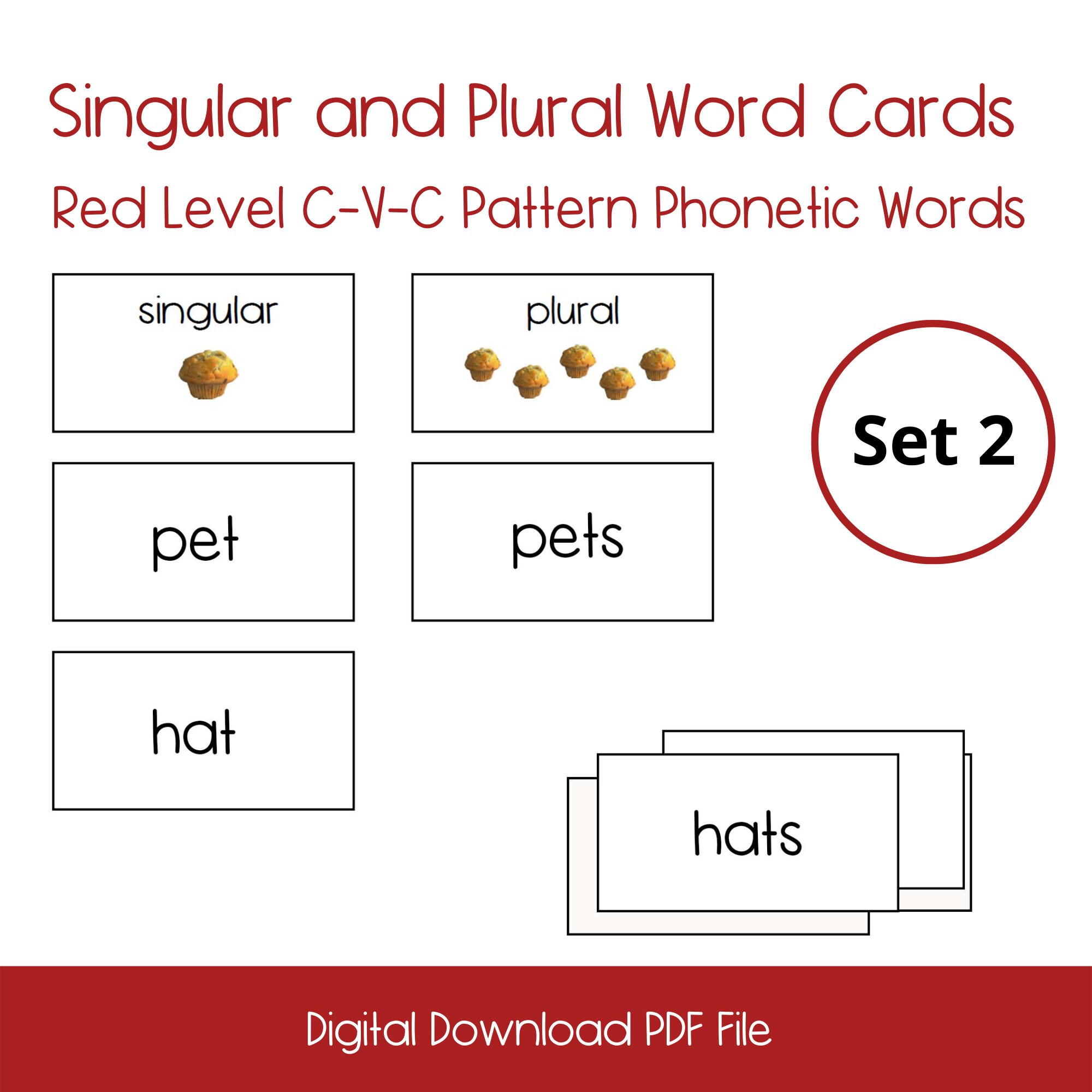 Singular and Plural Activity Cards, Montessori Shelf, Montessori ...