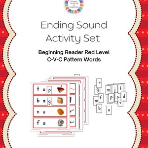 Printable Ending Sound Cards SET 1, Montessori Language Cards ...