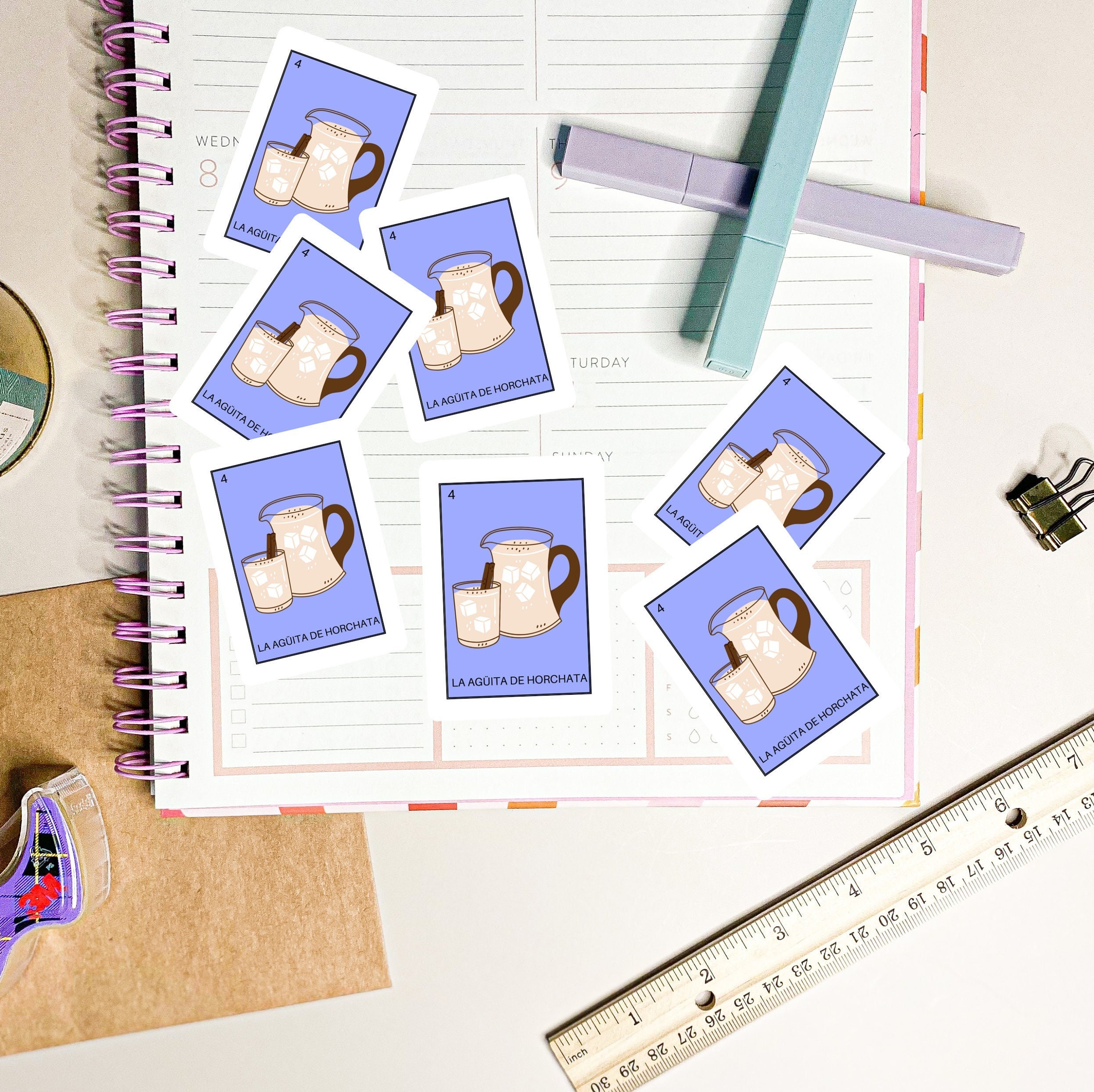 Lotería Style Mexican Horchata Sticker, Mexican Drink, Hydro Flask ...