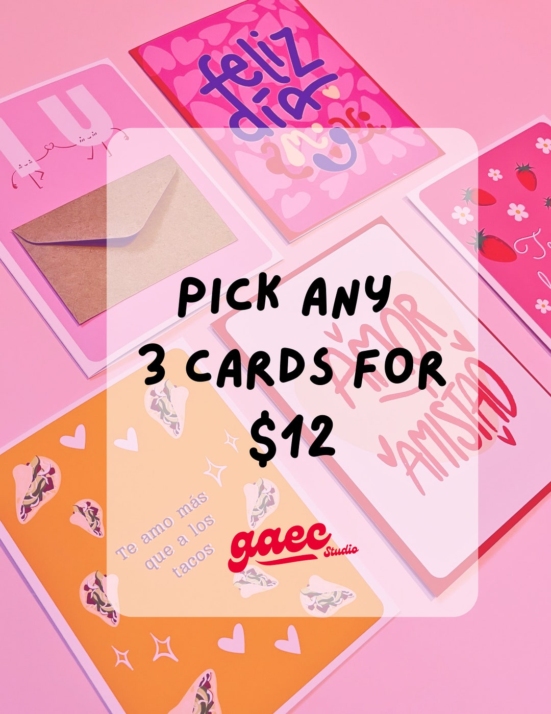 Pick Any 3 Cards Bundle, , Funny Spanish Custom Greeting Card, Birthday ...