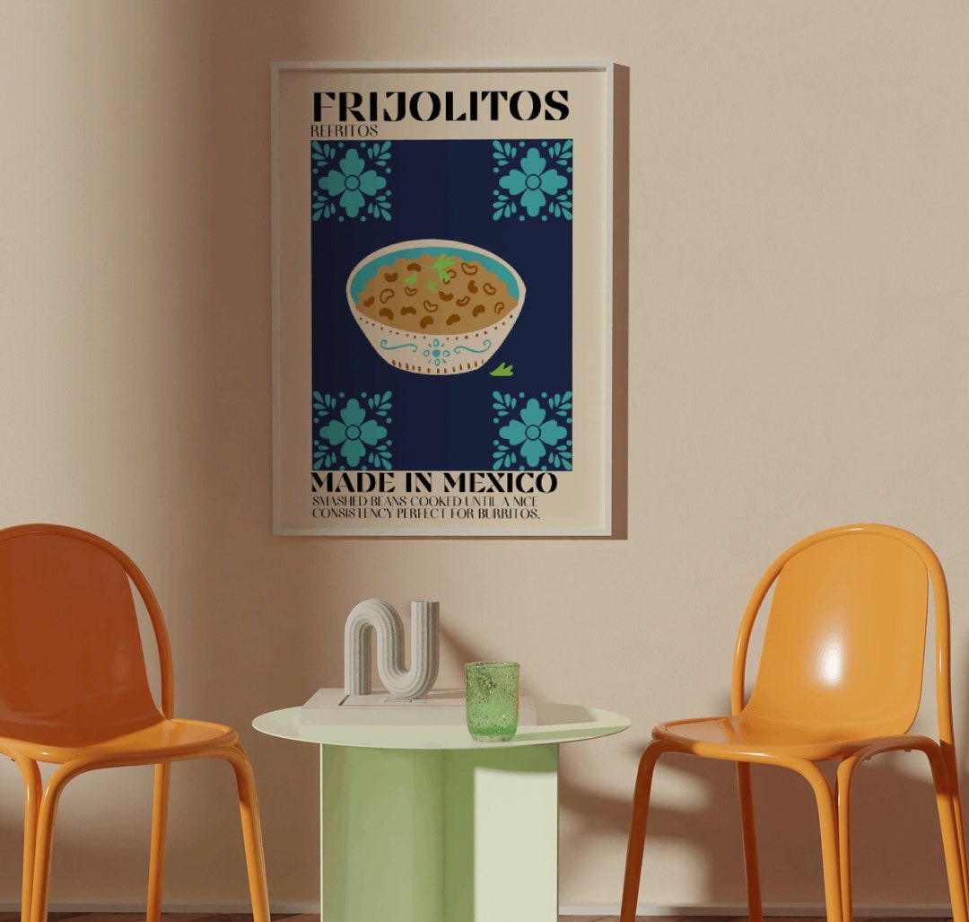 Frijoles Digital Print, Mexican Wall Art, Food Art, Kitchen, Home Decor ...