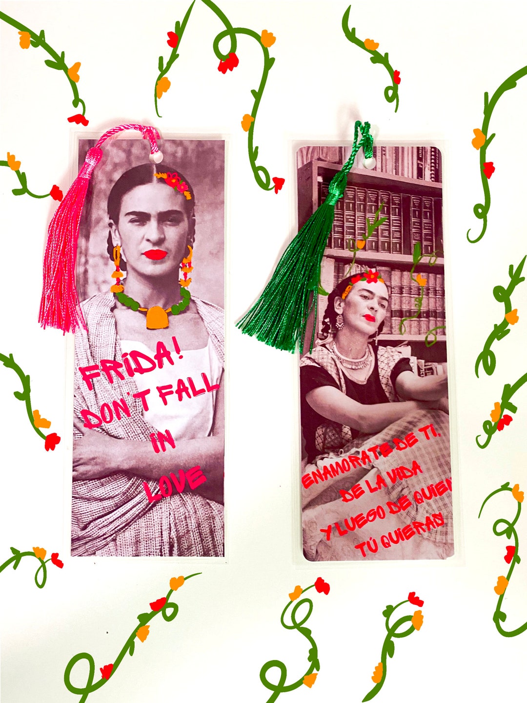 Frida Kahlo Bookmark (2pk), Vibrant Bookmark W/ Tassel, Book Lovers ...