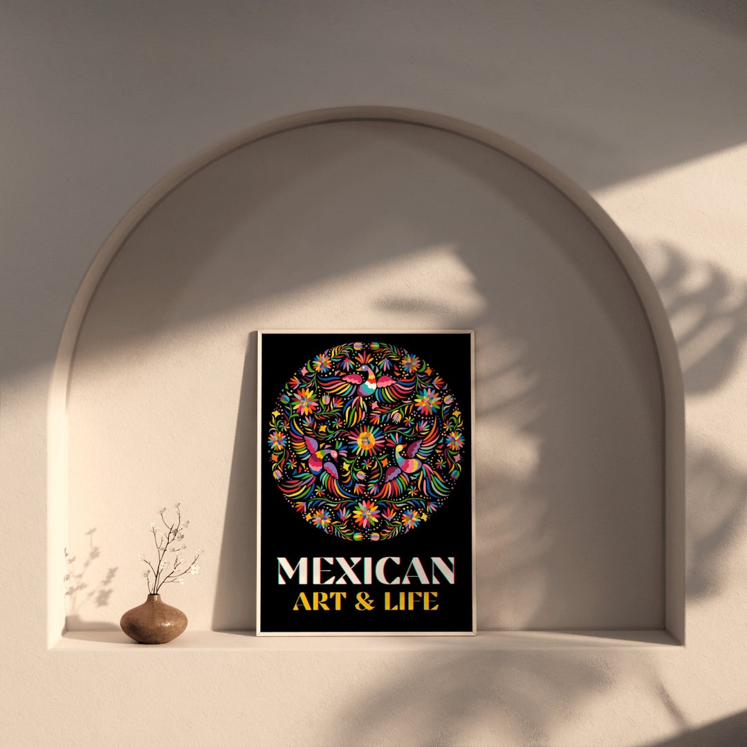 Mexican Art Print, Mexican Embroidery Poster, Traditional, Arte ...