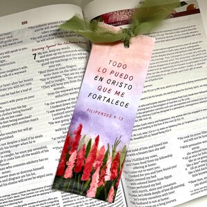 Christian Bookmark, Bookmark in Spanish, Bible Verse Bookmark, Bookmark ...