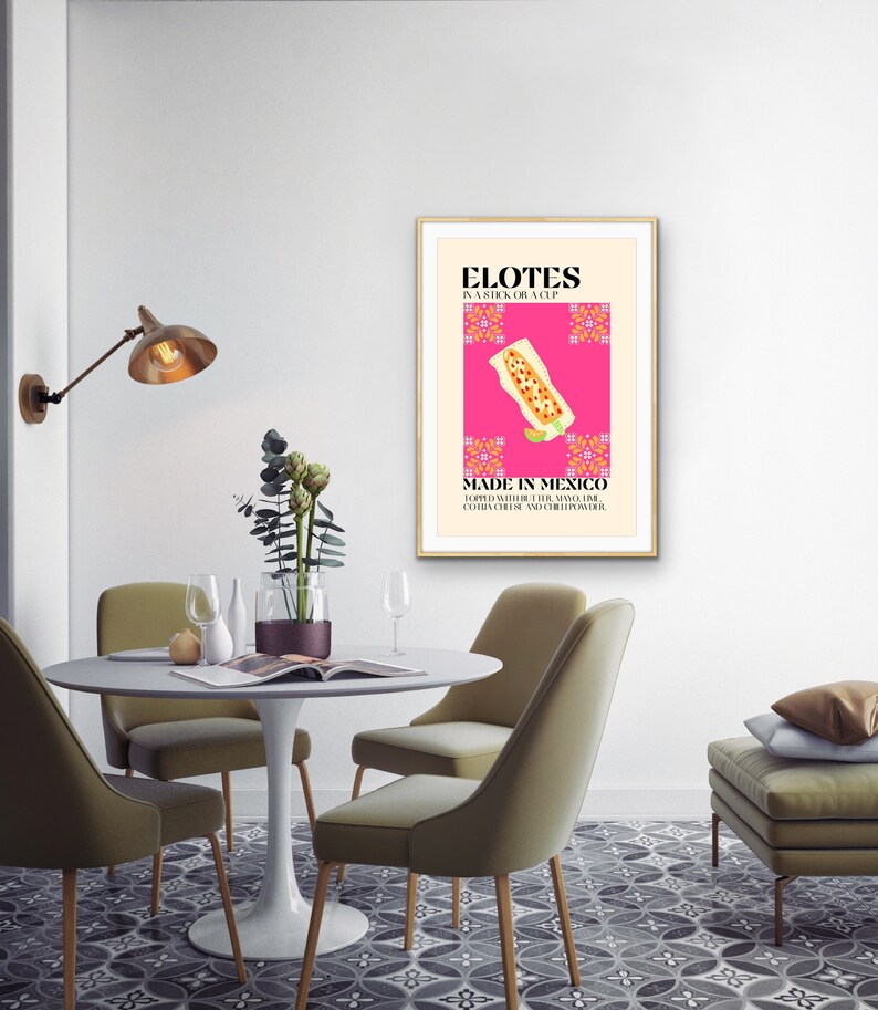 Elotes, Mexican Wall Art, Digital Print, Food Art, Quote, Beige ...