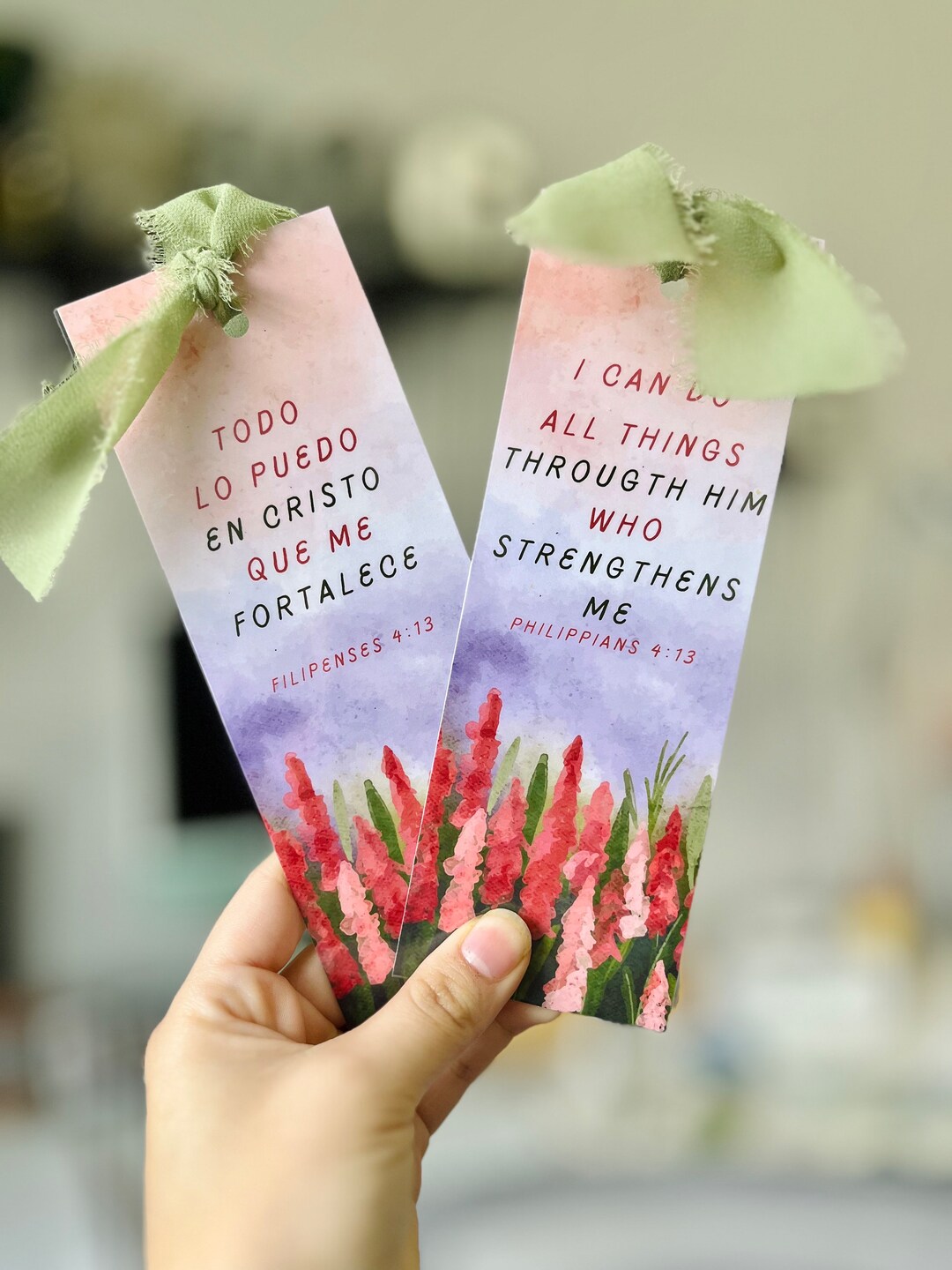 Christian Bookmark, Bookmark in Spanish, Bible Verse Bookmark, Bookmark ...