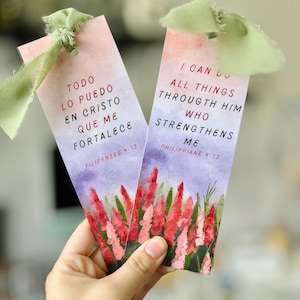 Christian Bookmark, Bookmark in Spanish, Bible Verse Bookmark, Bookmark ...