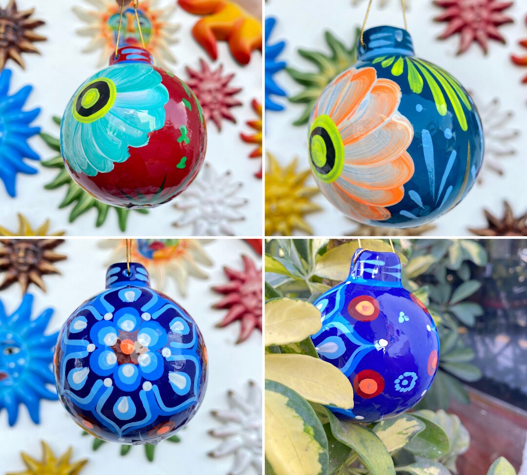 Mexican Ornaments, Hand Painted Ornament, Christmas Ornaments, Mexican ...