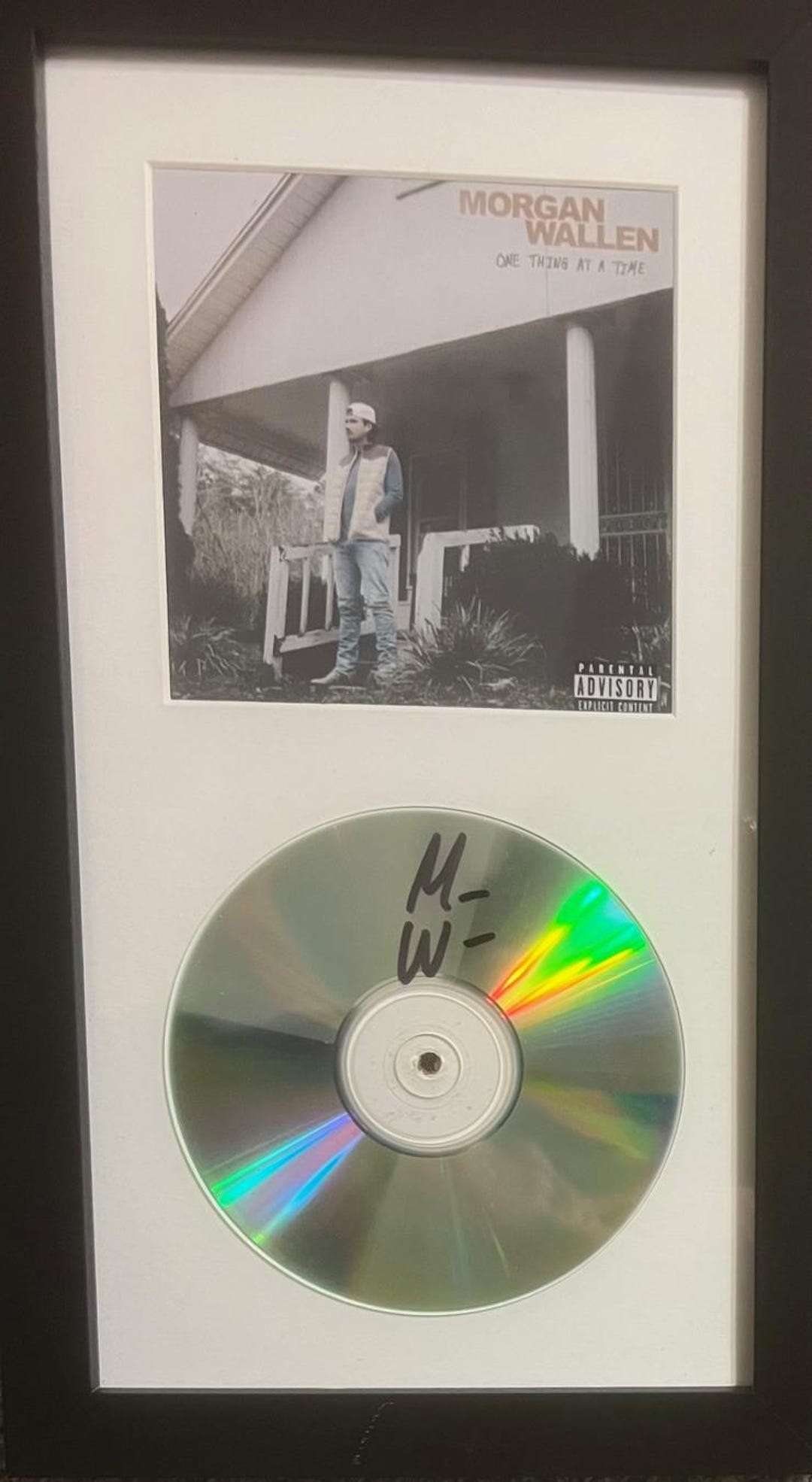 Morgan Wallen Signed Framed Cd/cover Photo Collage 7x13 - Etsy
