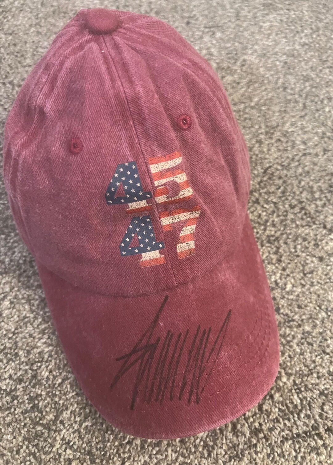 President Donald J. Trump Signed Red "45 47" Hat - Etsy