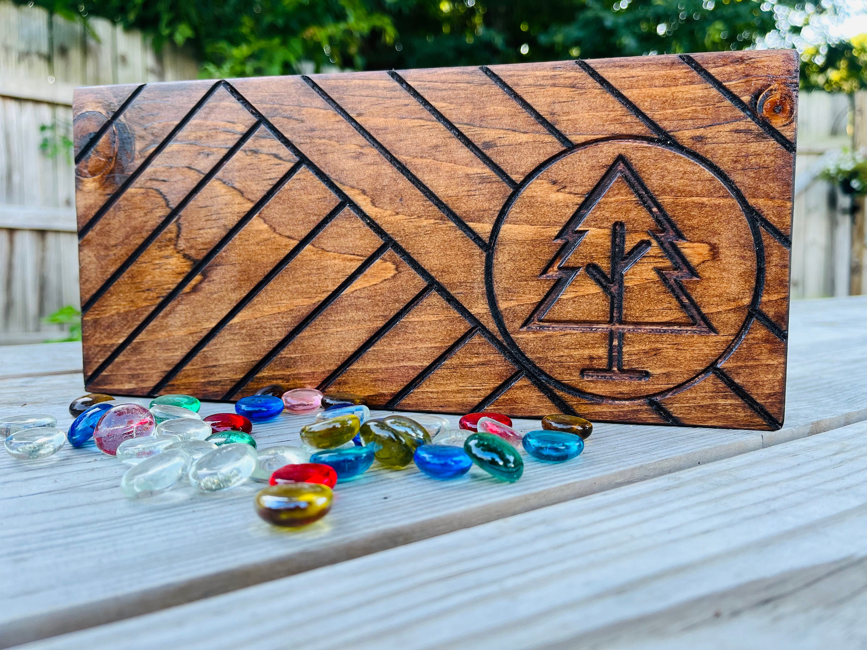 Mancala Board Tree Design Handmade With Glass Stones - Etsy