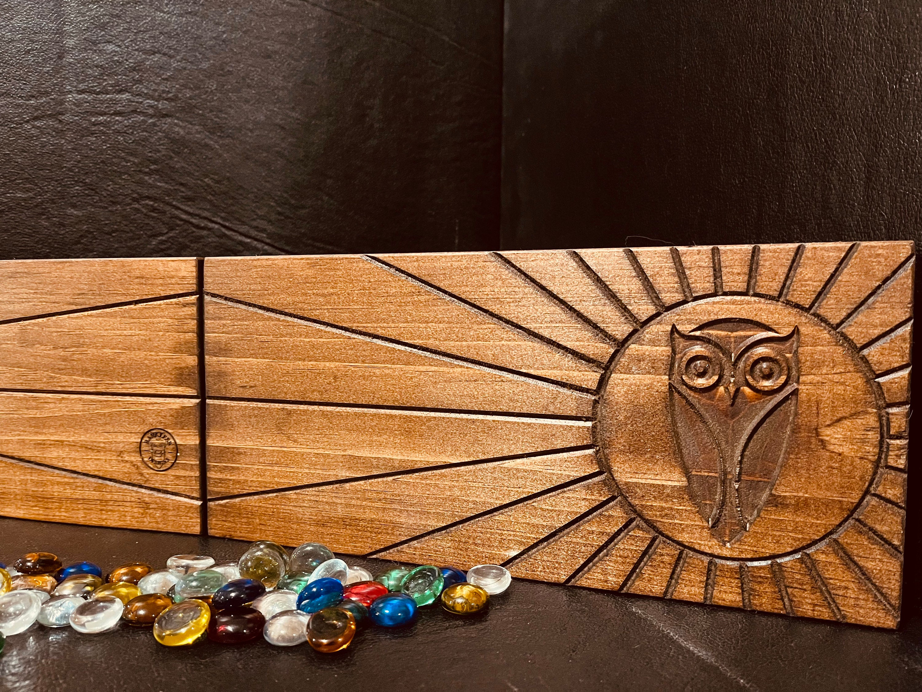 Mancala Board, Owl Design, Handmade With Glass Stones - Etsy