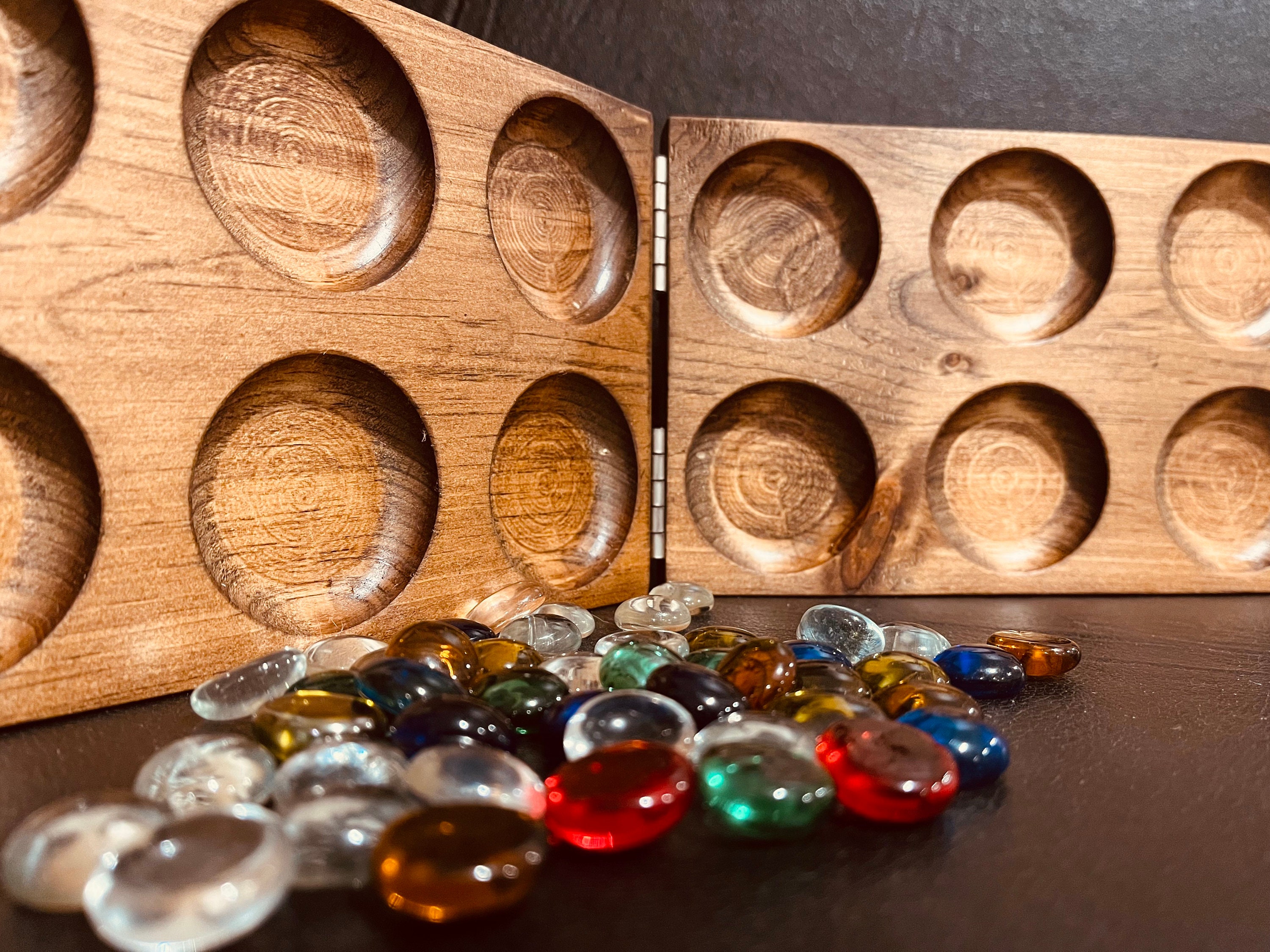 Mancala Board Tree Design Handmade With Glass Stones - Etsy