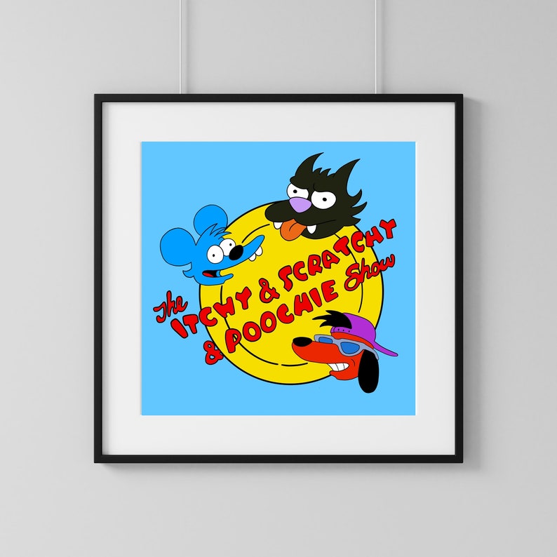 The Itchy and Scratchy and Poochie Show Simpsons Digital Art - Etsy