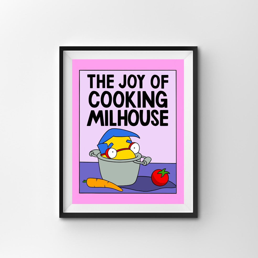 The Joy of Cooking Milhouse, Simpsons Digital Art Print | Instant ...
