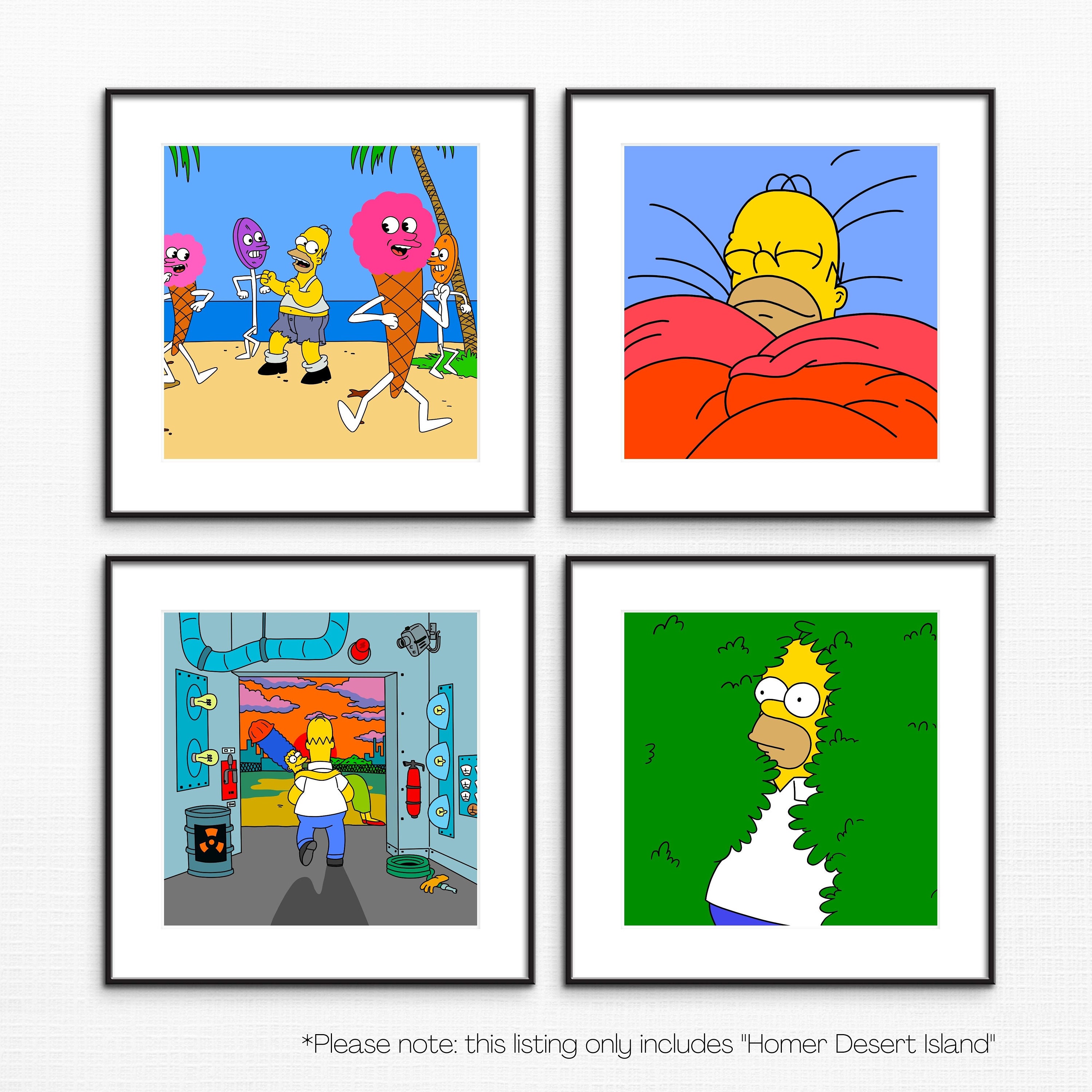 Homer Simpson Desert Island Candy Digital Art Print Instant - Etsy