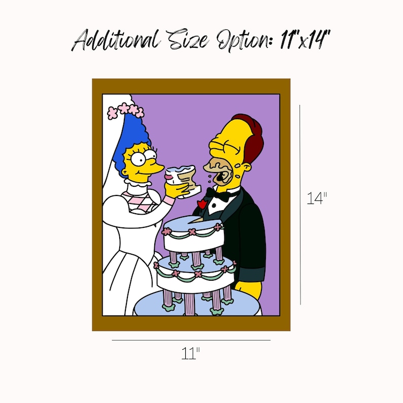 Homer & Marge Simpson Wedding Photo Digital Art Print - Etsy