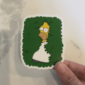 Homer Simpson Vinyl Sticker, Homer Bushes Meme | Matte Vinyl Waterproof ...