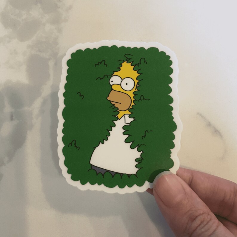 Homer Simpson Vinyl Sticker Homer Bushes Meme Matte Vinyl - Etsy