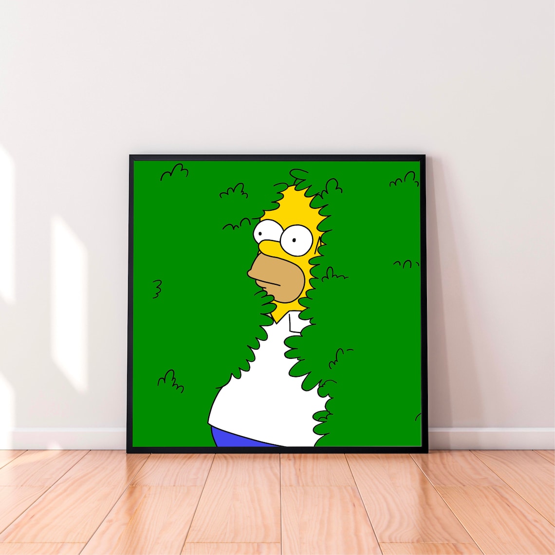 Homer Simpson in the Bushes Meme, Digital Art Print | Instant Download ...