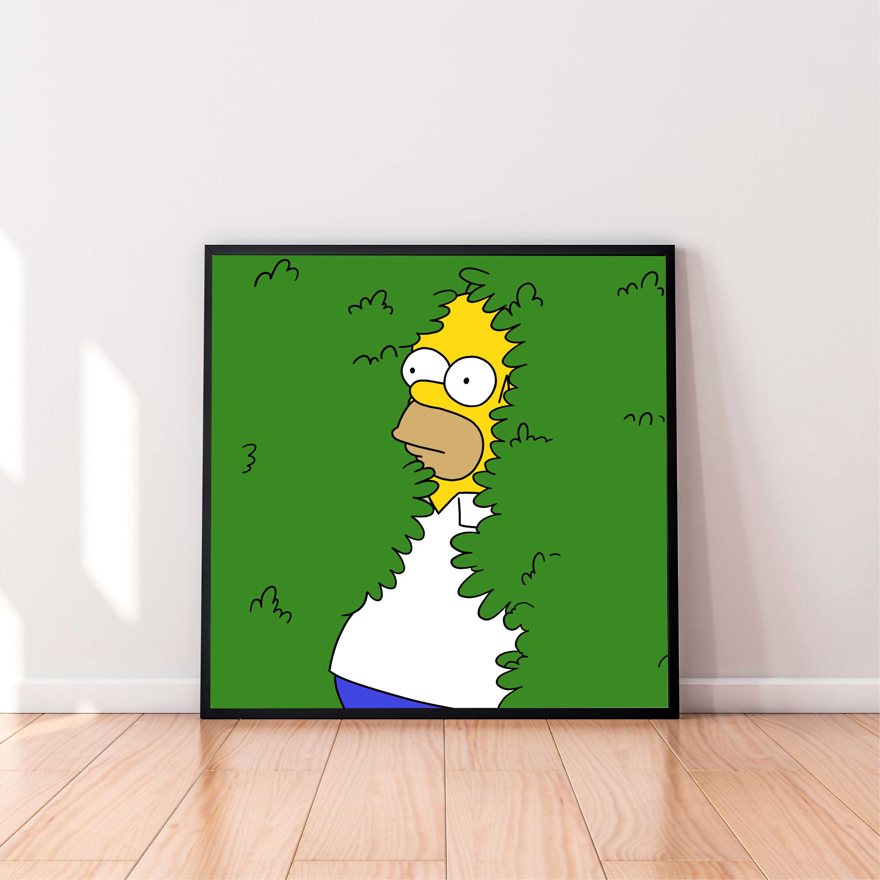 Homer Simpson in the Bushes Meme Digital Art Print Instant - Etsy