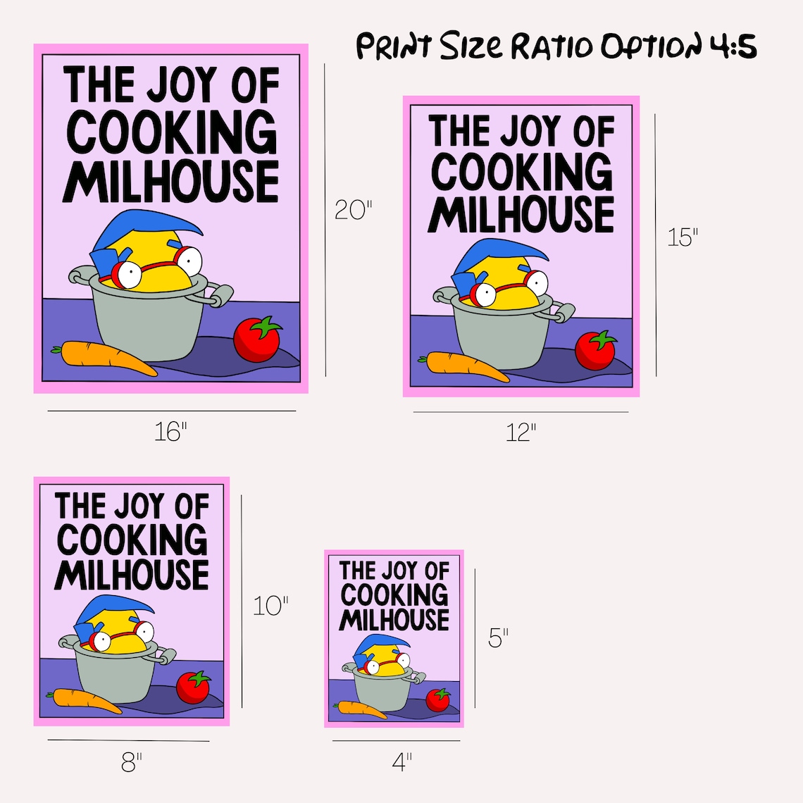 The Joy of Cooking Milhouse, Simpsons Digital Art Print | Instant ...