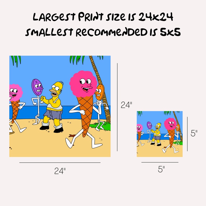 Homer Simpson Desert Island Candy, Digital Art Print | Instant Download ...
