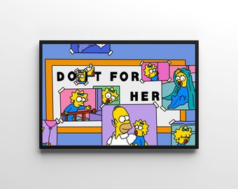 Maggie Simpson Cartoon Portrait Kids Room Decor The Simpson Wall Decor ...